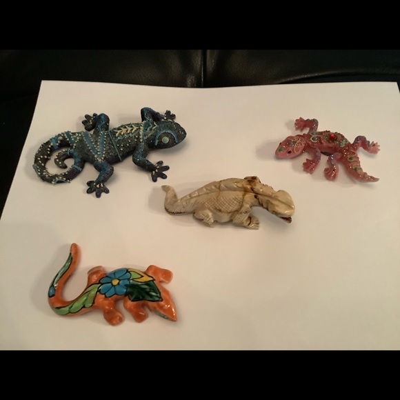 unknown | Art | 4 Lizards From My Collection Marble 2 Resin And 1 ...